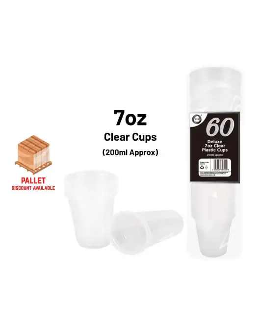 60pc Deluxe 7oz Clear Plastic Cups