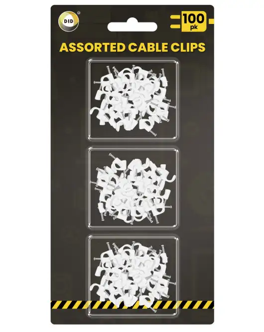 100pc Assorted Cable Clips