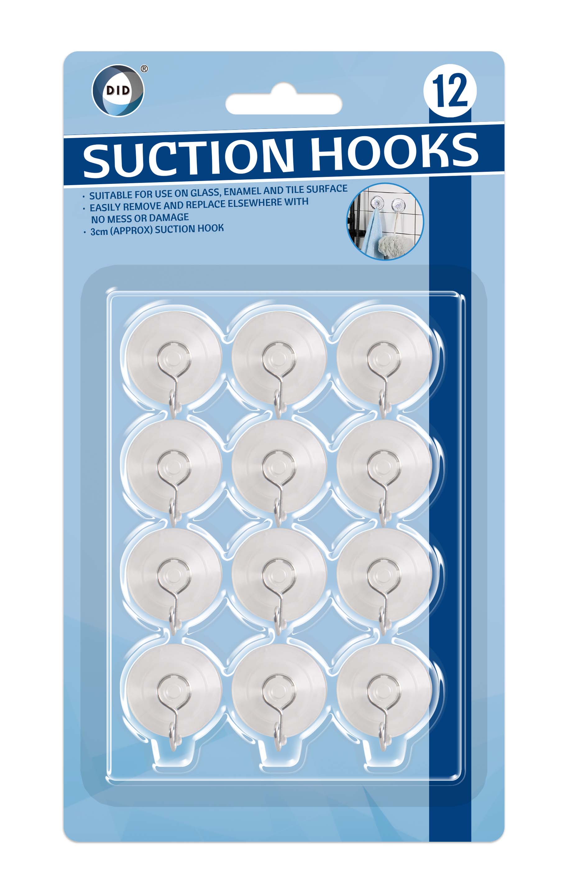 12pc Suction Hooks