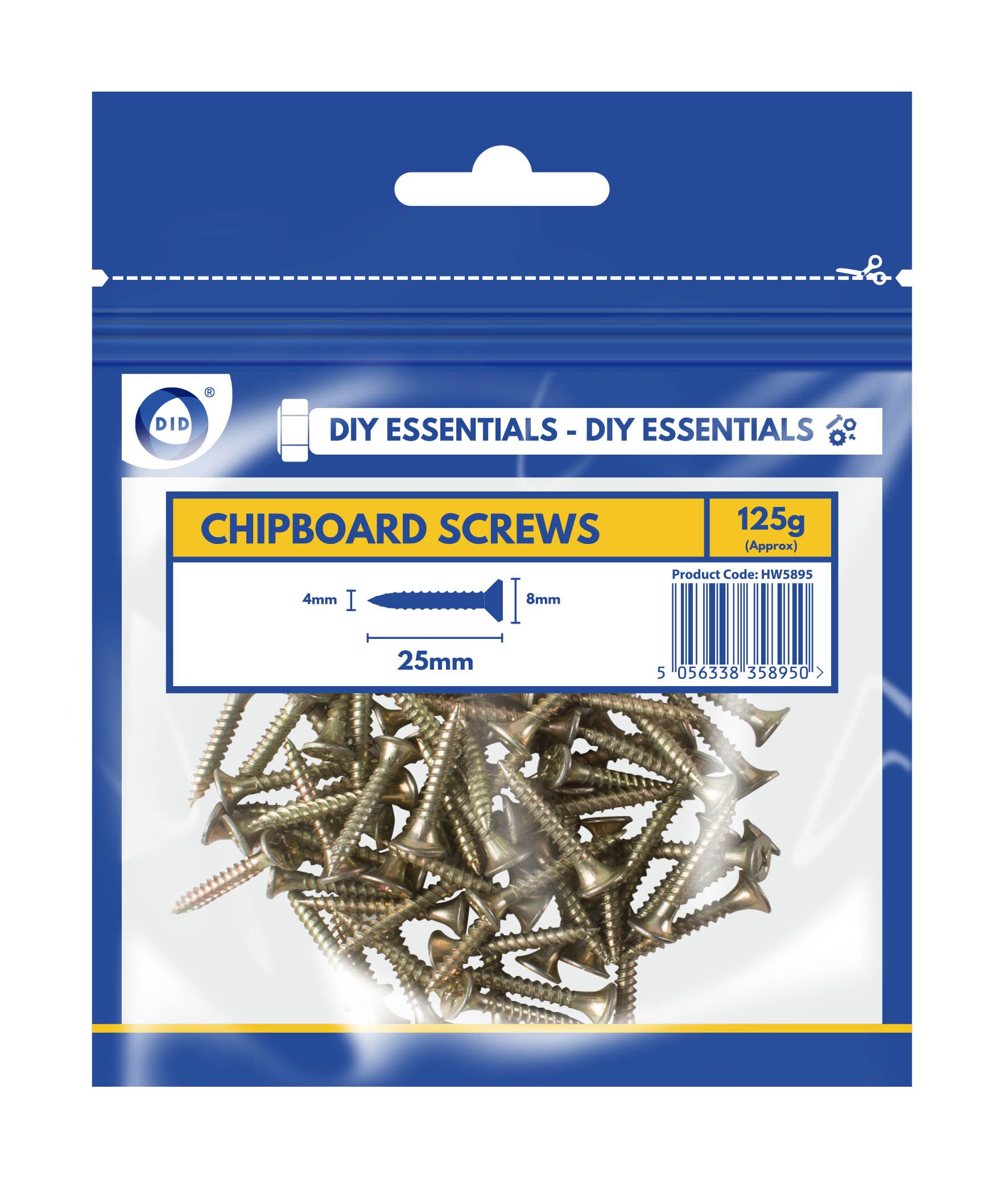 25mm Chipboard Screws 125g