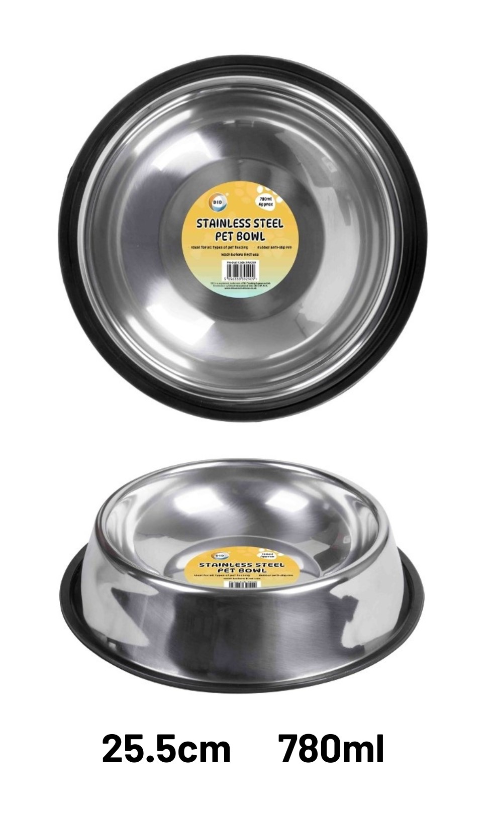 25.5cm Stainless Steel Pet Bowl