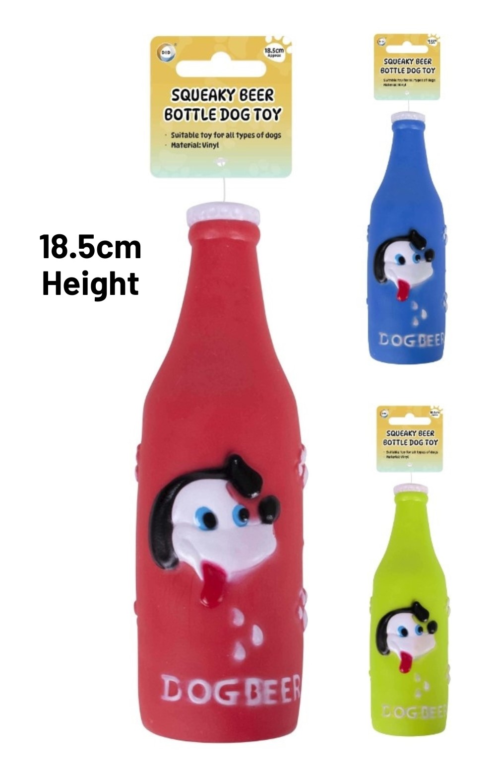 Squeaky Beer Bottle Dog Toy