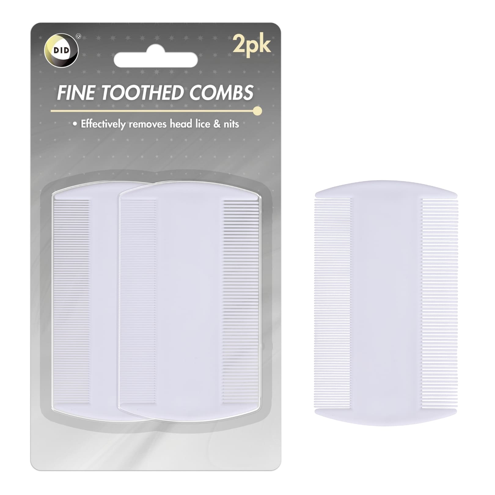 2Pk Fine Toothed Combs