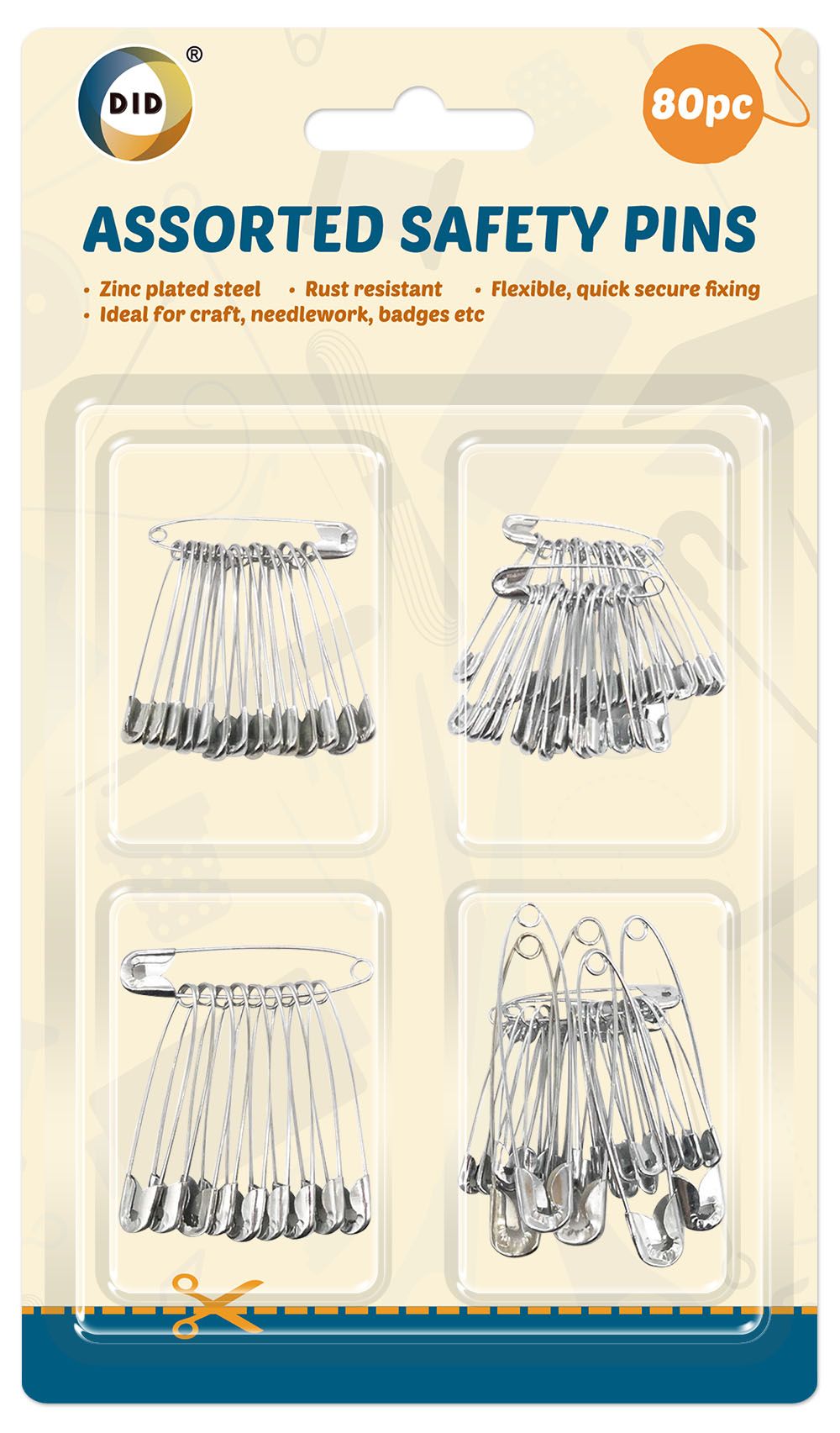 80pc Assorted Safety Pins